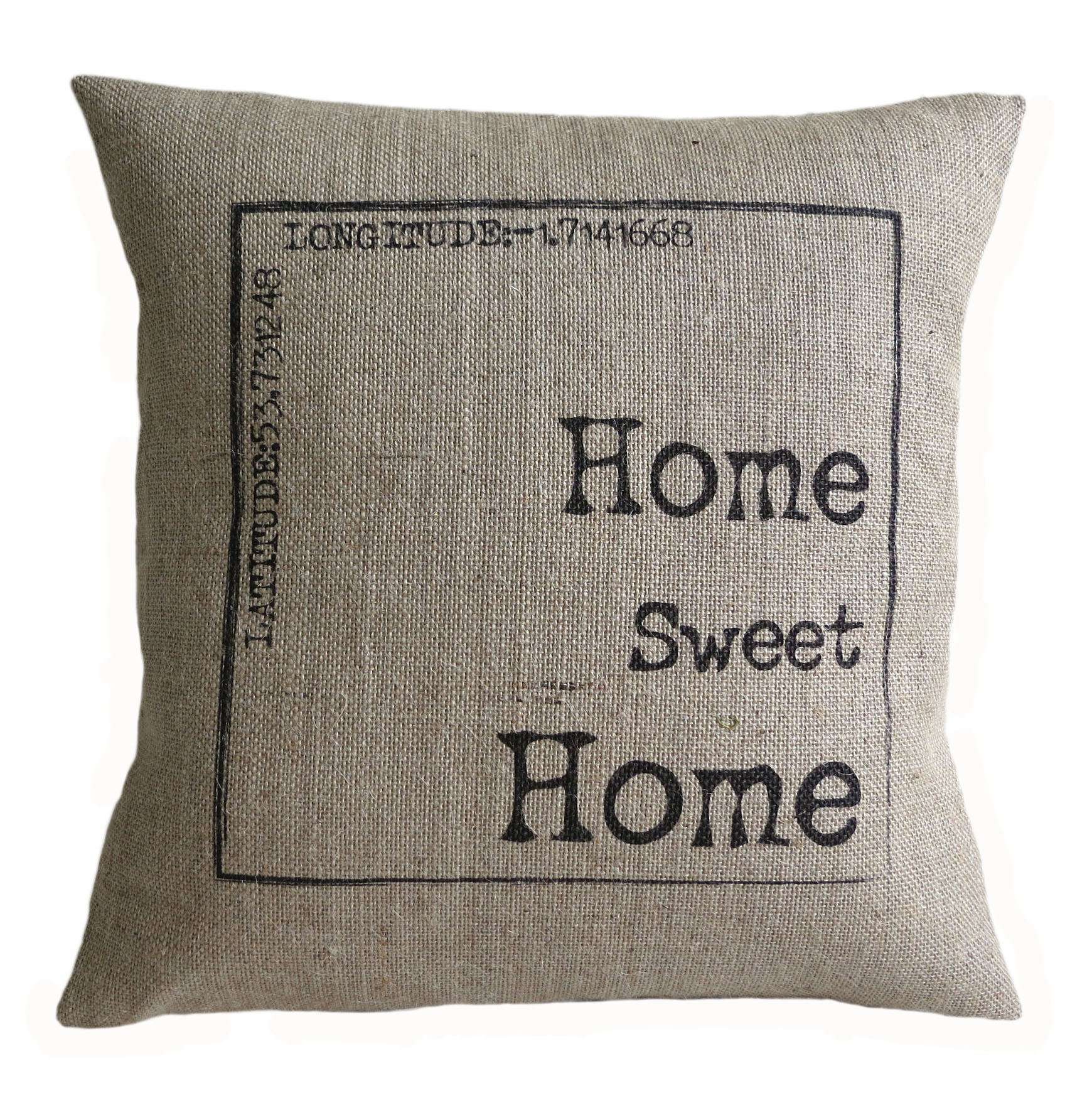 Personalized Home Sweet Home Burlap Pillow Cover on Luulla